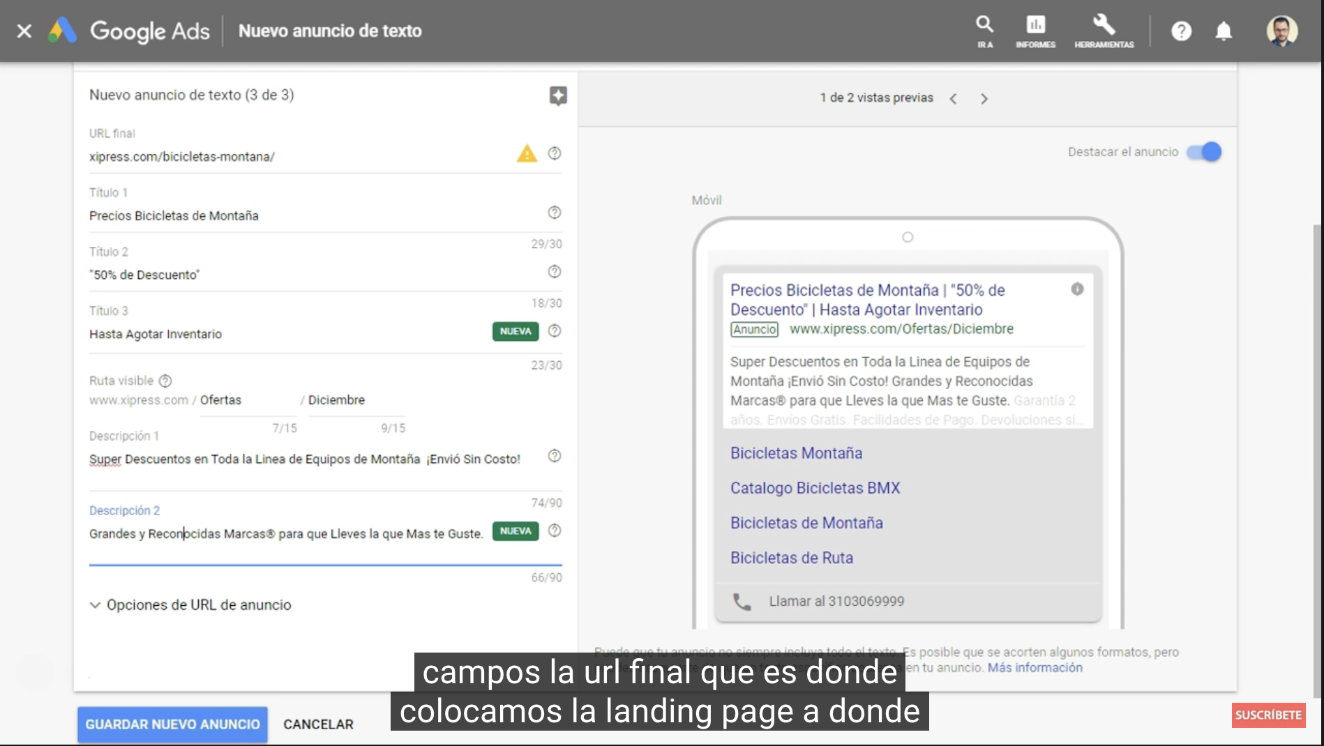 Cómo Redactar Anuncios Google Ads (AdWords) Ejemplo + Tips + Buenas Prácticas - Tutoriales Marketing